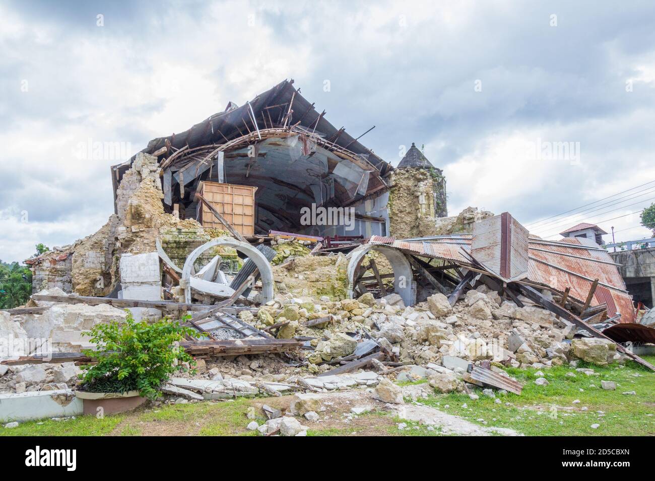 Ruins of the heritage church of Loboc in Bohol caused by a devastating ...