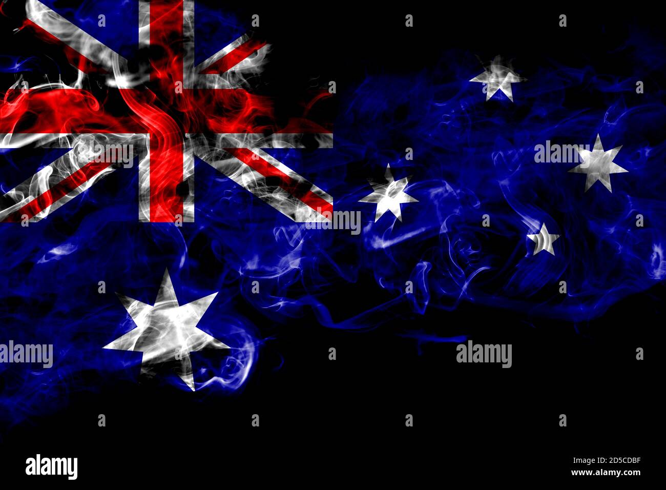Australia, Australian smoke flag isolated on black background Stock ...