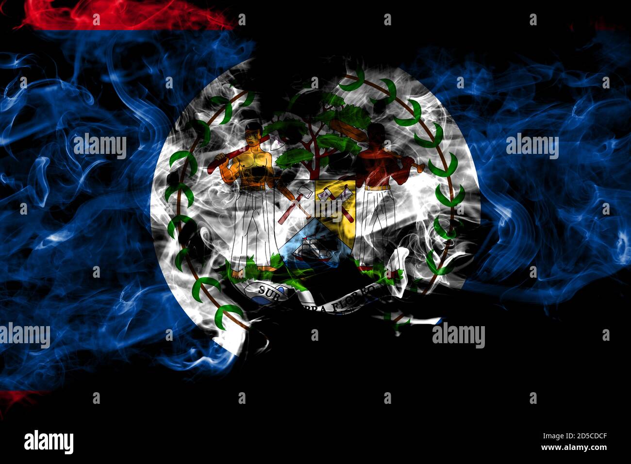 Belize, Belizean smoke flag isolated on black background Stock Photo ...