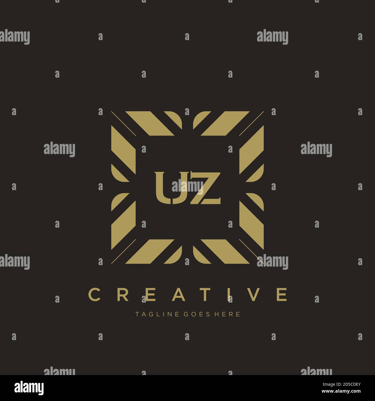 UZ initial letter luxury ornament monogram logo template vector Stock ...