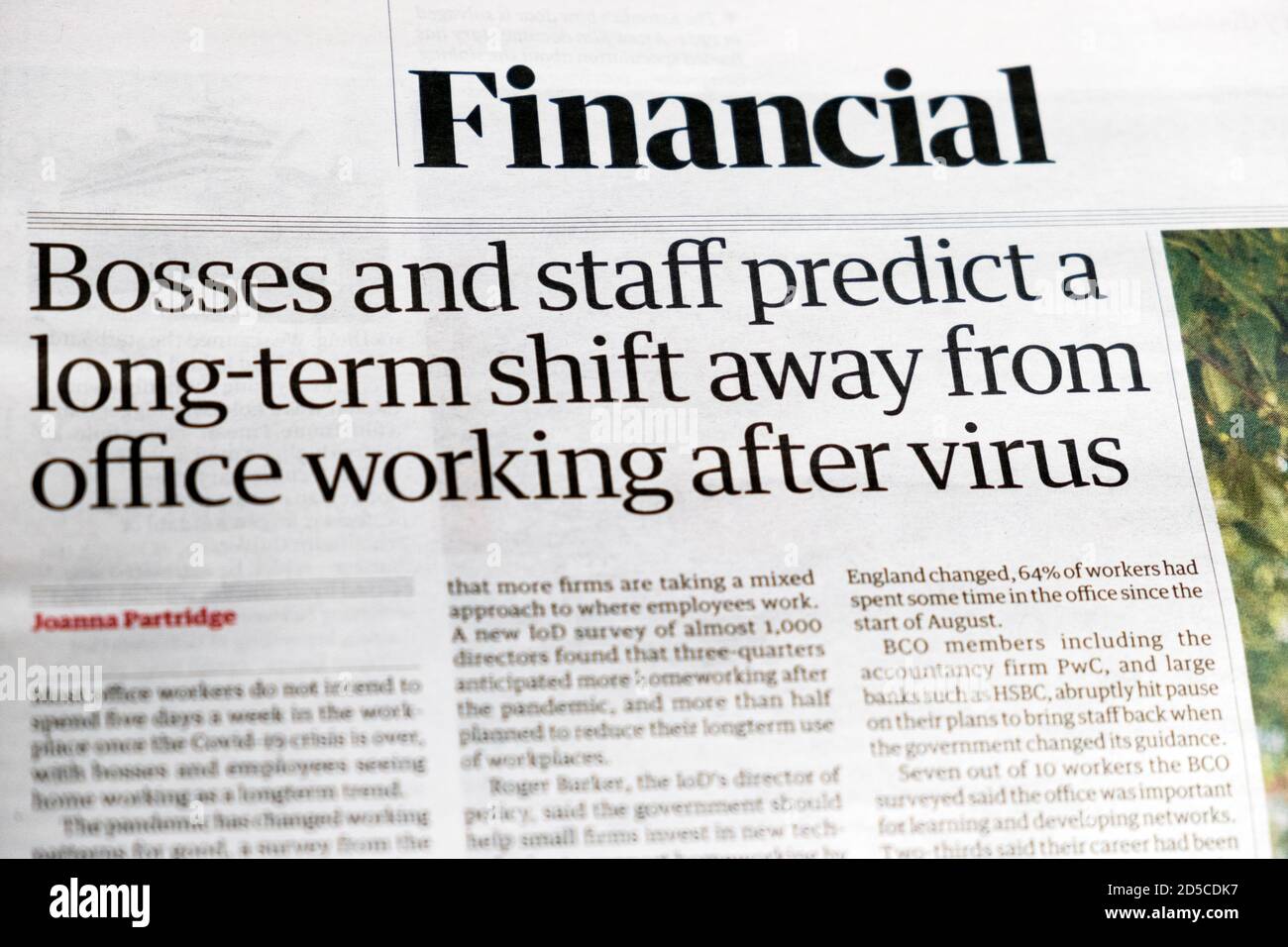 "Bosses and staff predict a long-term shift away from office working ...