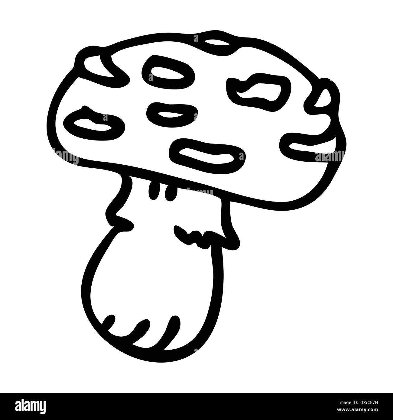 Punk rock fly agaric mushroom monochrome lineart vector illustration ...