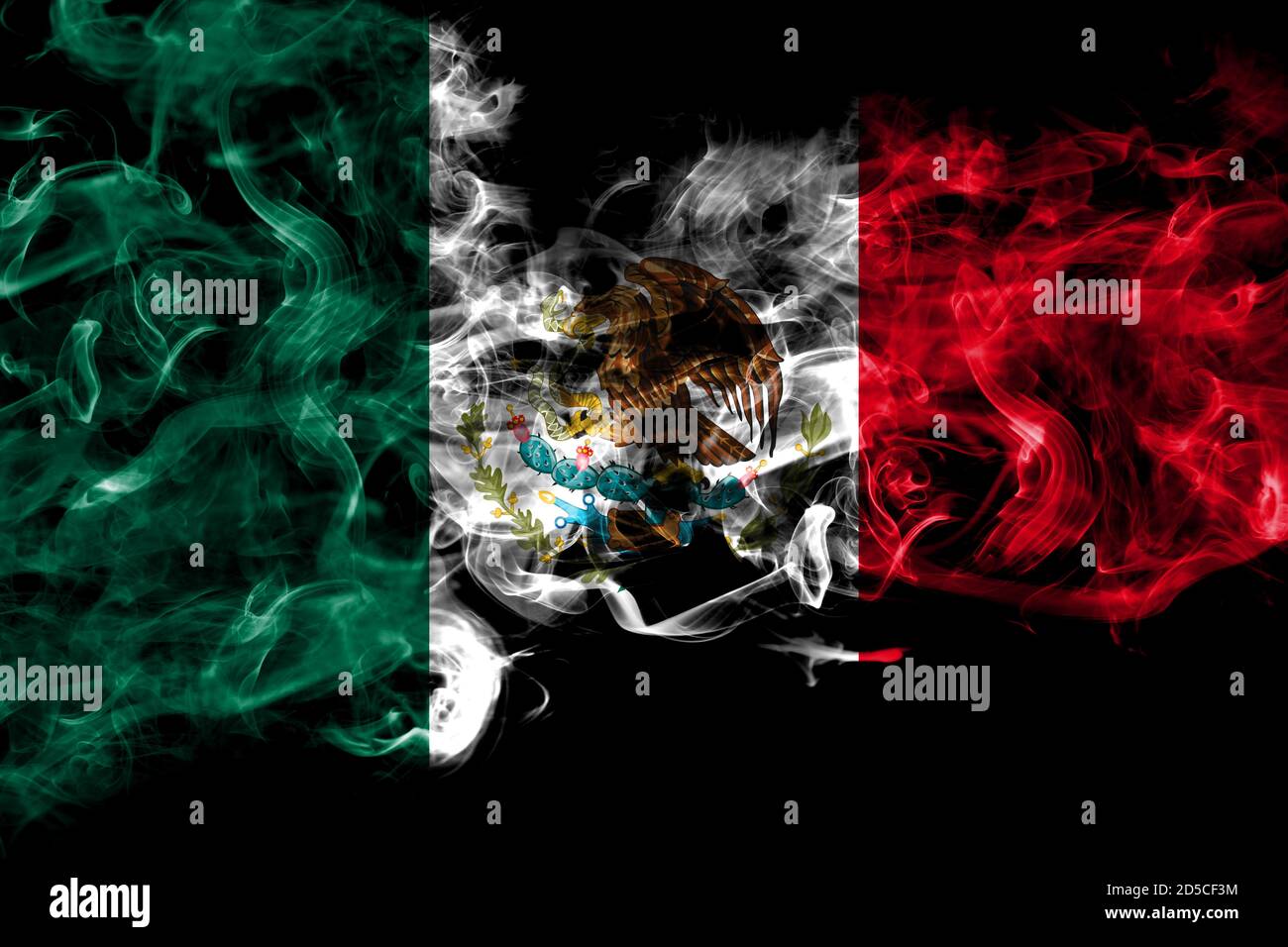 Mexico, Mexican smoke flag isolated on black background Stock Photo - Alamy