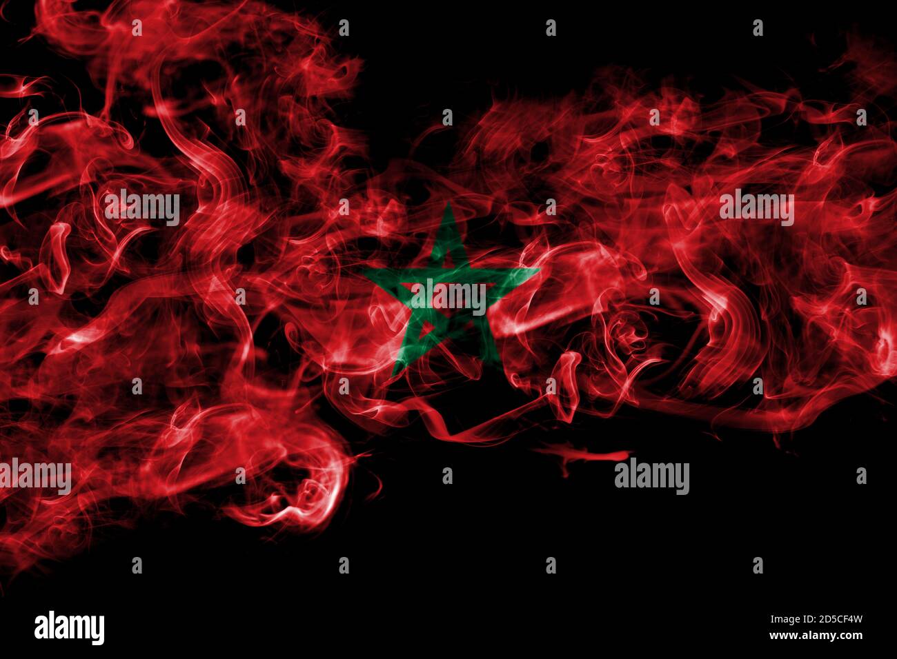 Morocco, Moroccan smoke flag isolated on black background Stock Photo ...