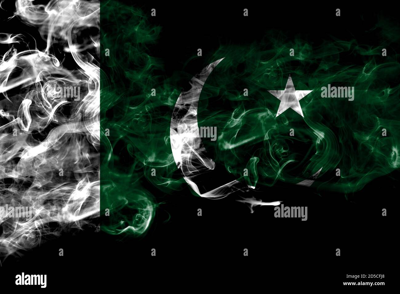 Pakistan, Pakistani smoke flag isolated on black background Stock Photo ...