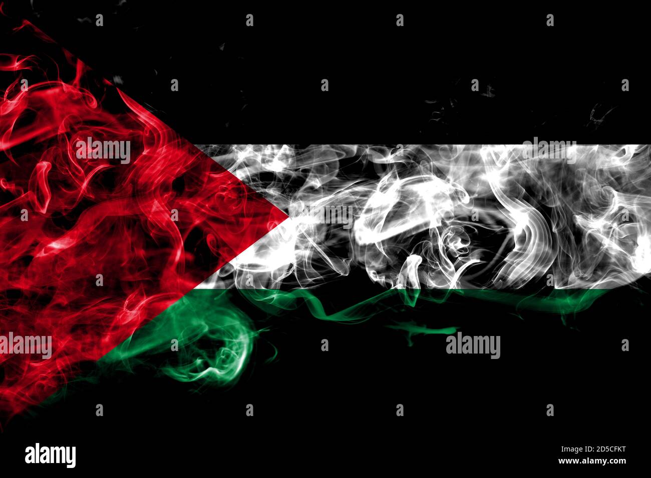 Palestine, Palestinian smoke flag isolated on black background Stock ...
