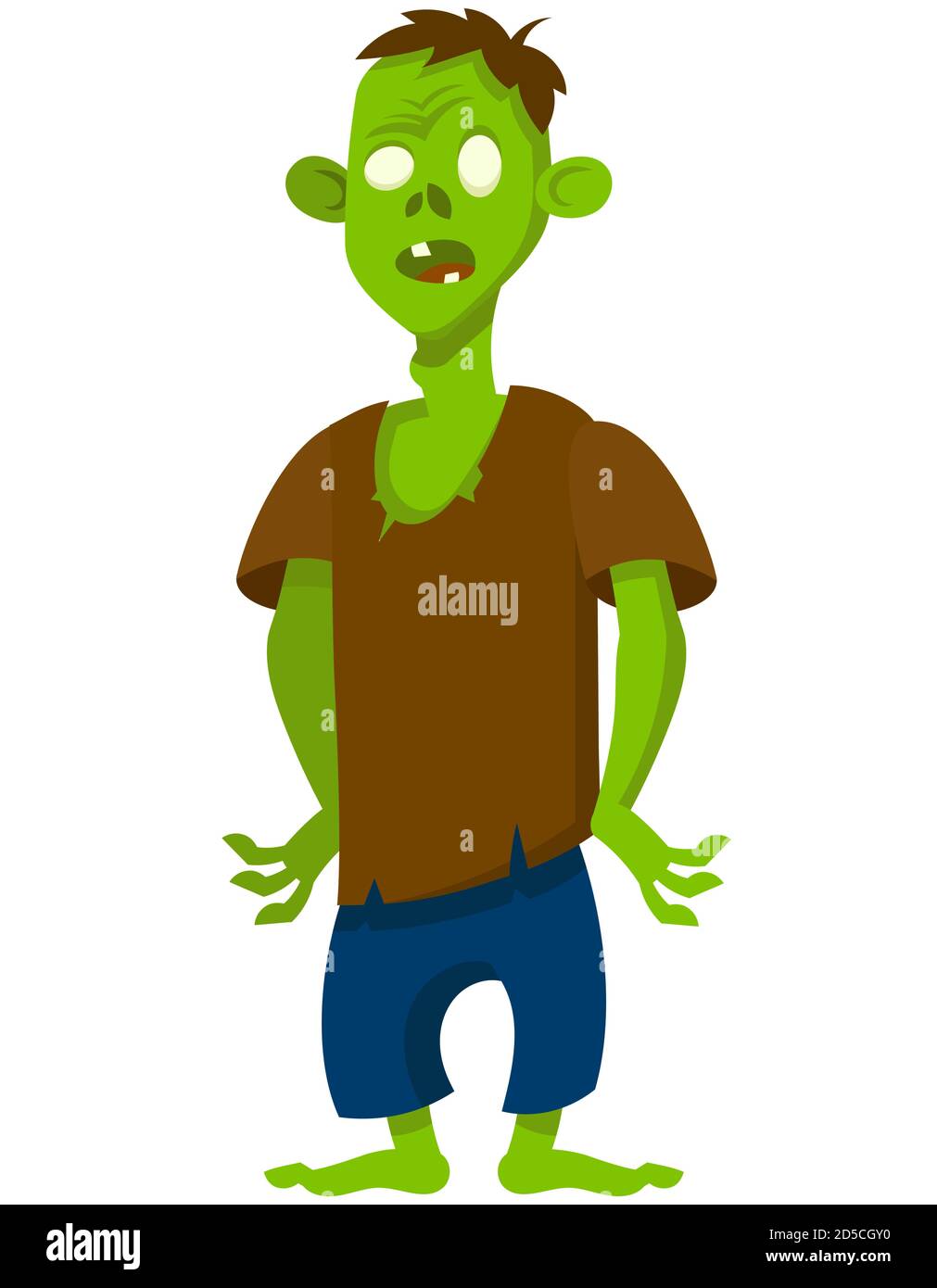 Standing zombie in cartoon style. Scary Halloween character Stock ...