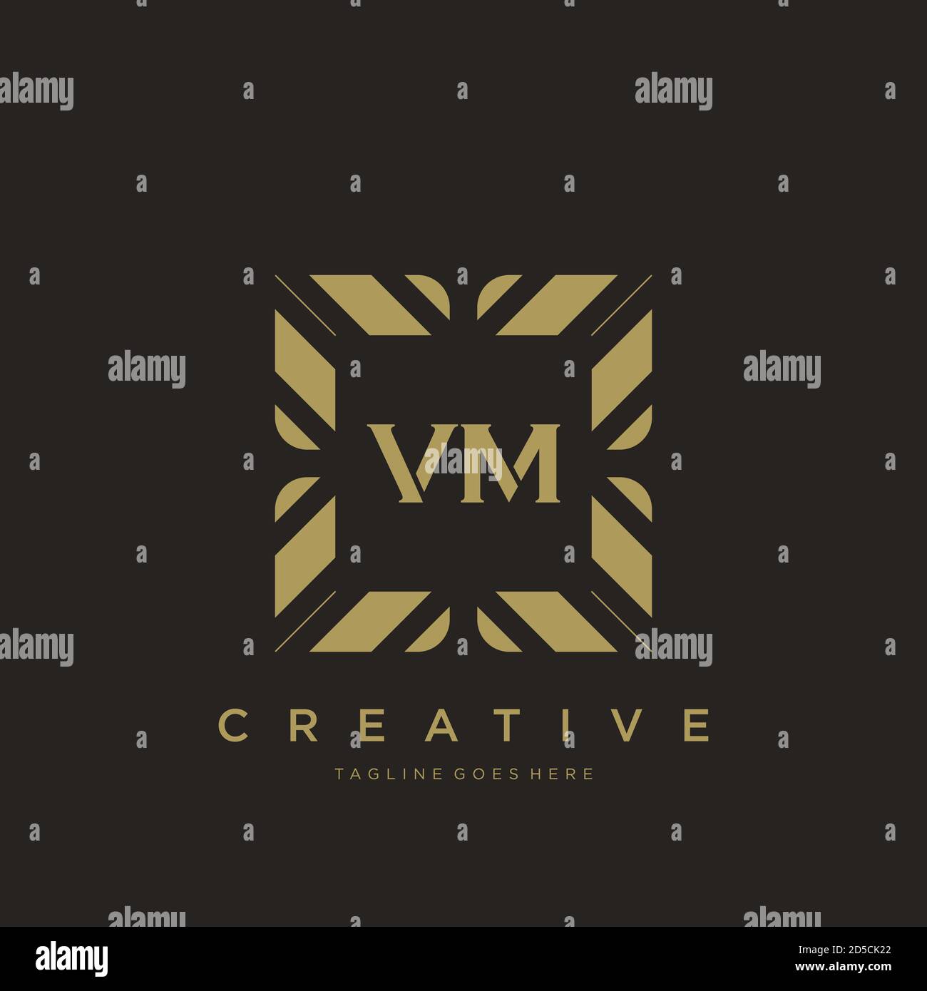 VM initial letter luxury ornament monogram logo template vector Stock ...