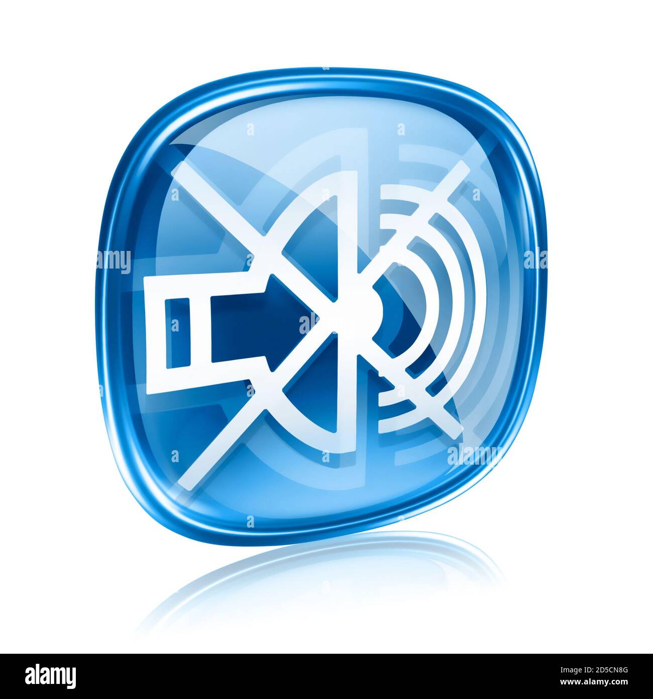 speaker off icon blue glass, isolated on white background Stock Photo ...