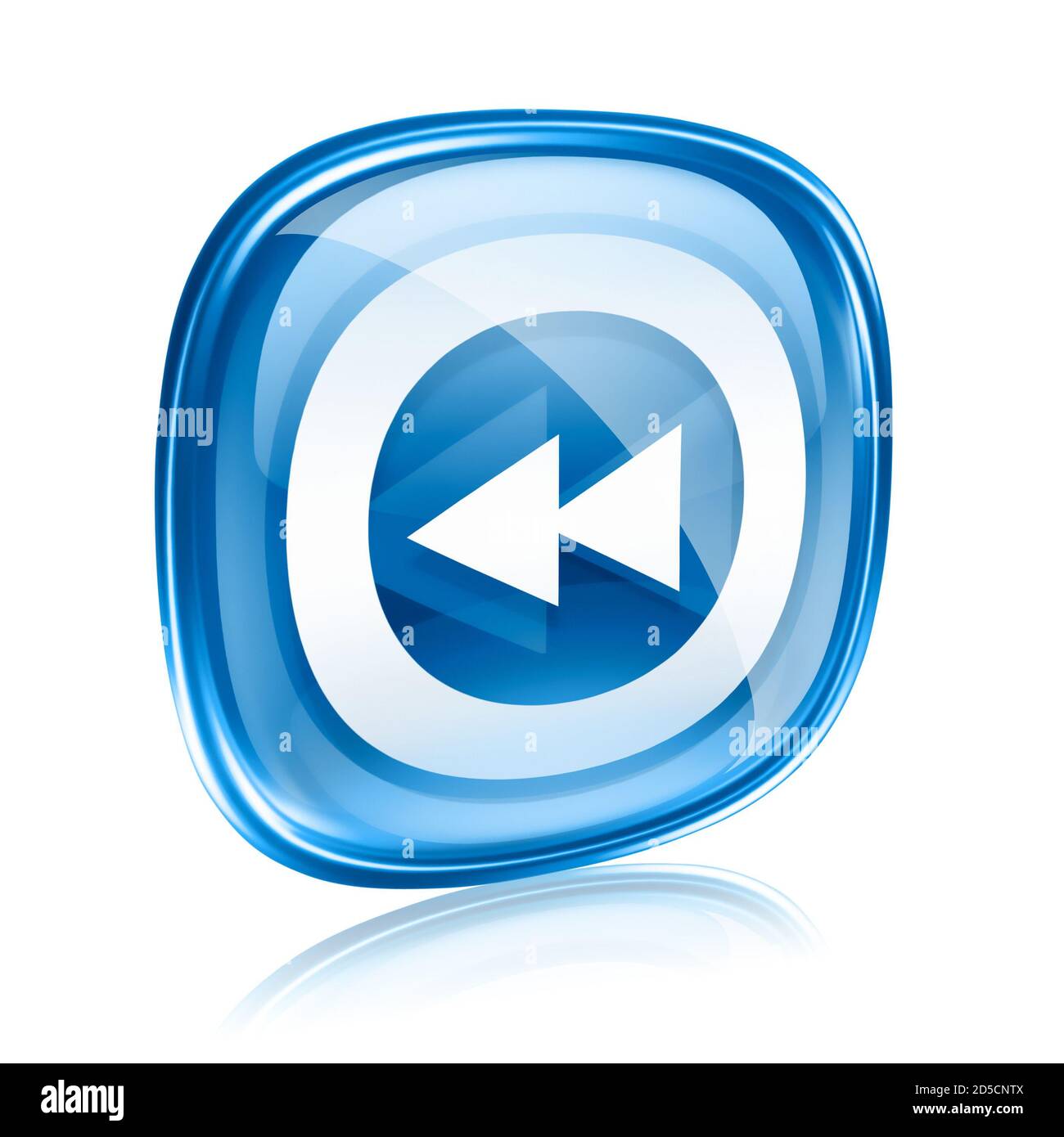 Rewind back icon blue Cut Out Stock Images & Pictures - Alamy