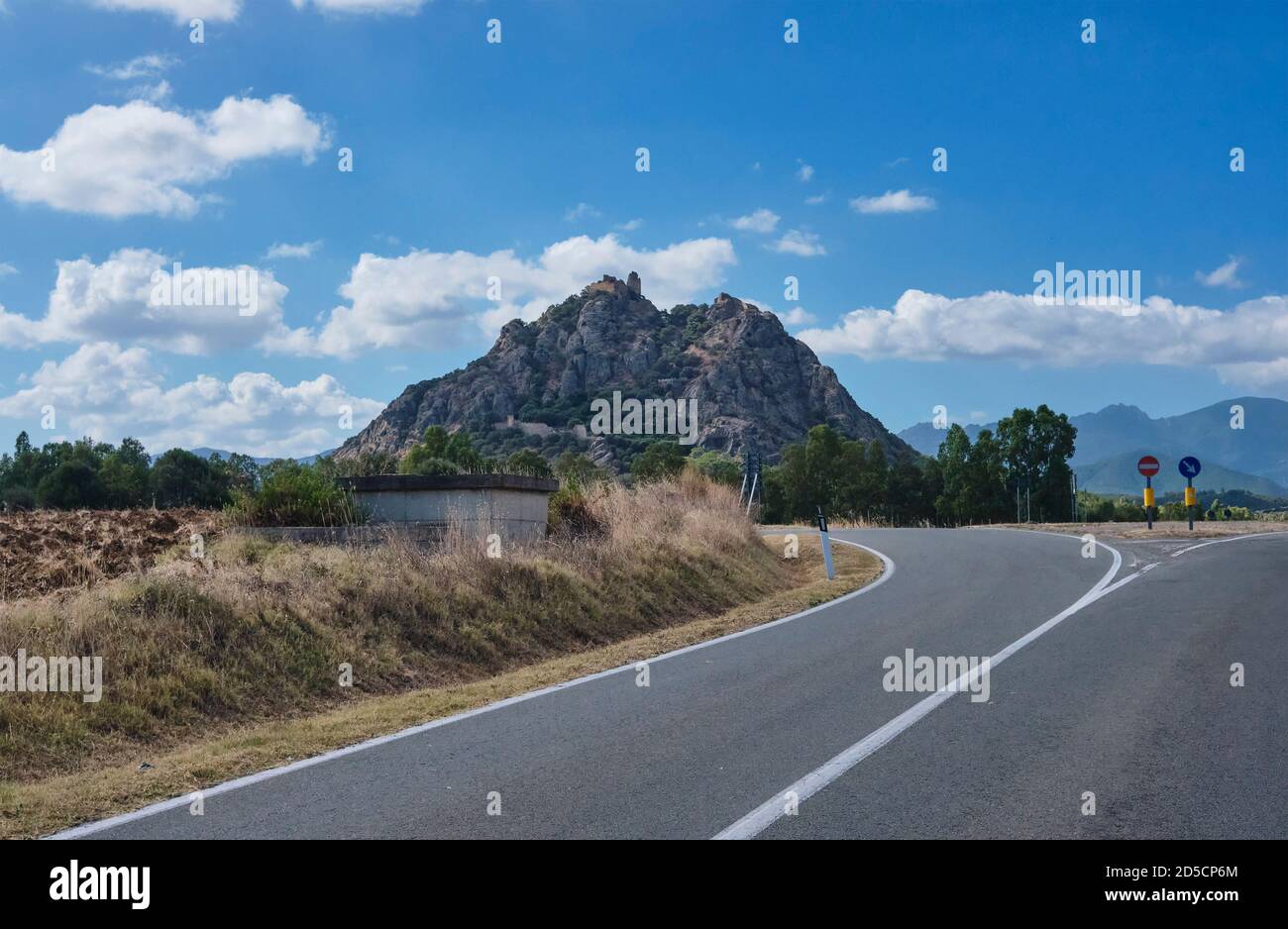 View of Siliqua Castle of Acquafredda a medieval castle in Sardinia ...
