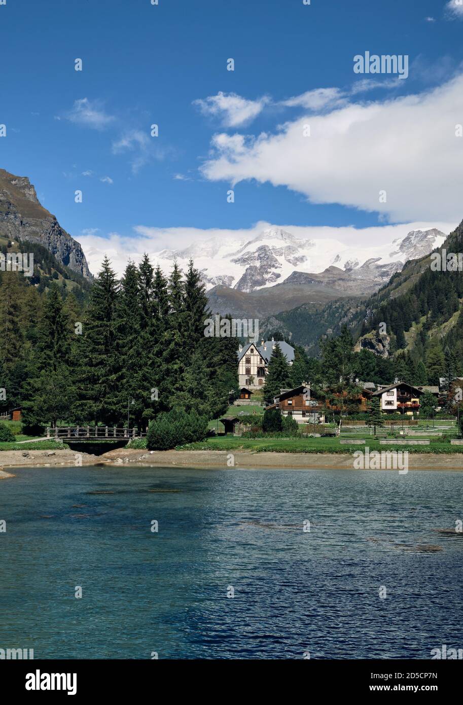 view of the Gover lake - Italy, Aosta Valley, Gressoney-Saint-Jean ...