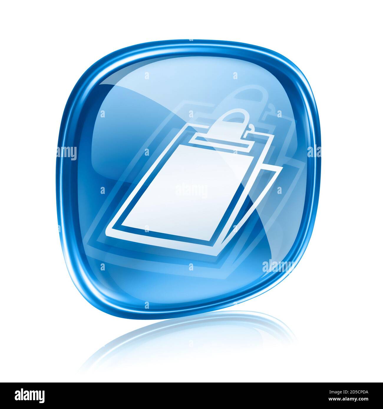 table icon blue glass, isolated on white background Stock Photo - Alamy