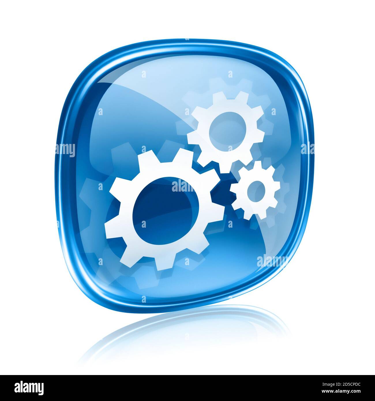 Tools icon blue glass, isolated on white background Stock Photo - Alamy