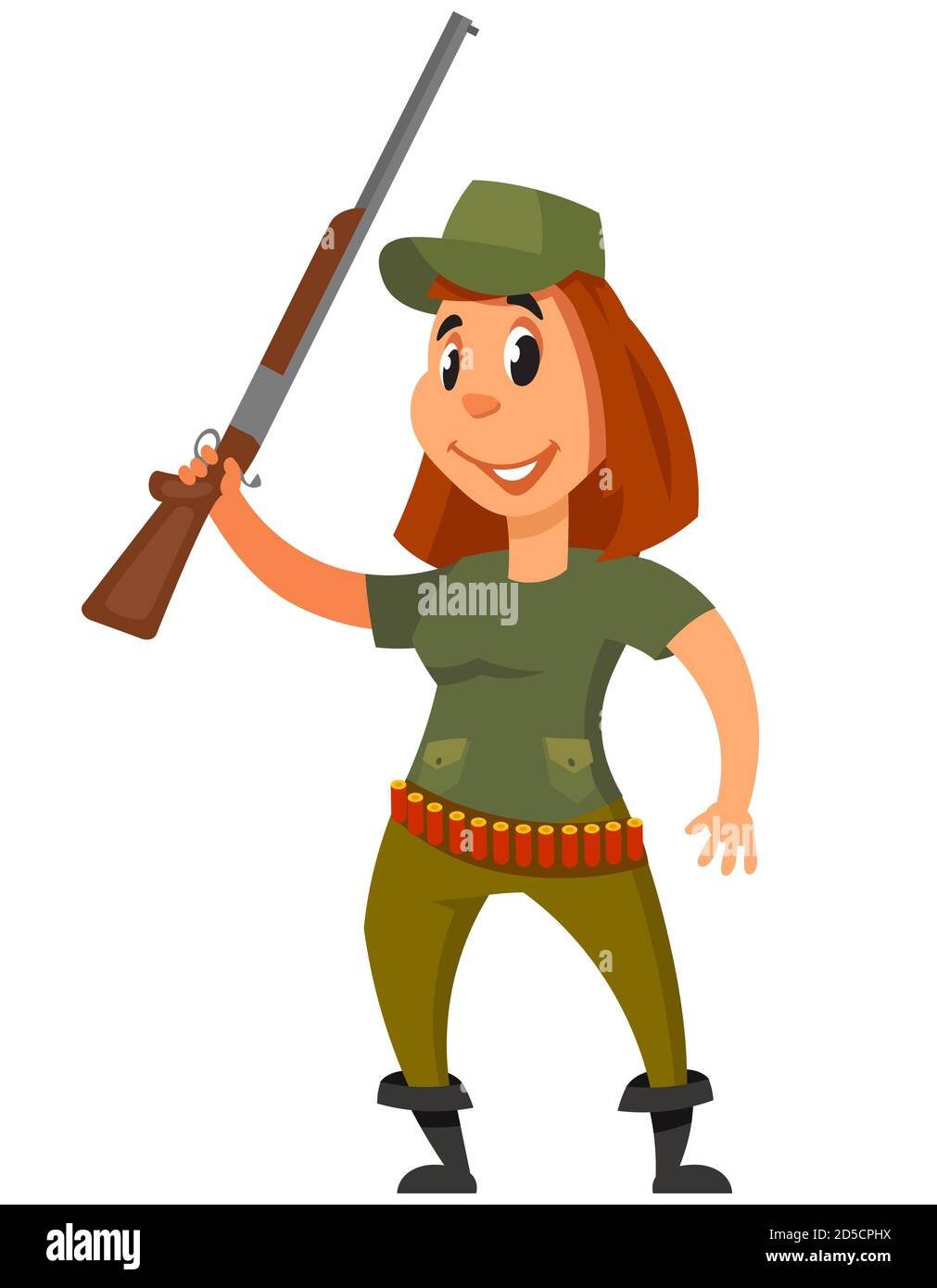Hunter holding rifle standing in Cut Out Stock Images & Pictures - Alamy