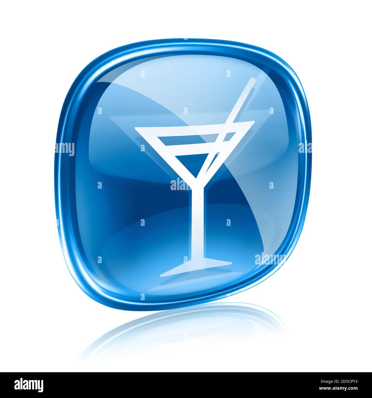 wine-glass icon blue glass, isolated on white background Stock Photo ...
