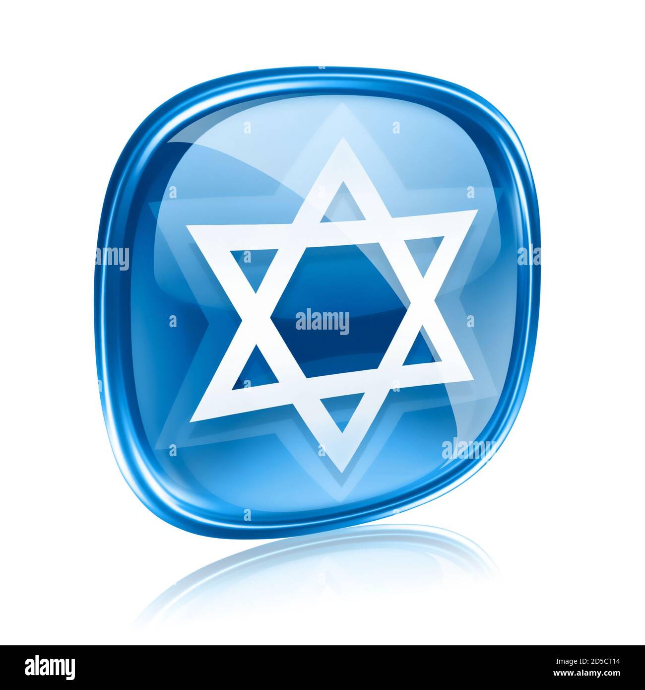 David star icon blue glass, isolated on white background Stock Photo ...