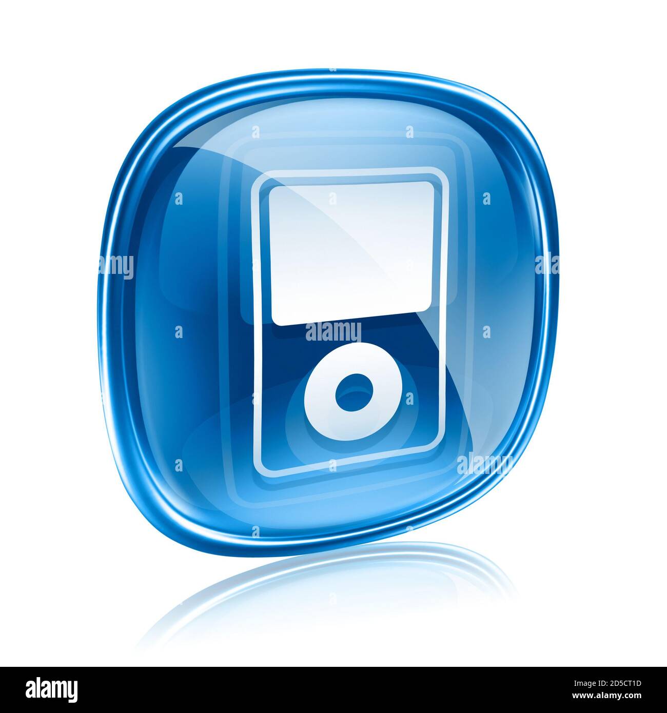 mp3 player blue glass, isolated on white background Stock Photo - Alamy