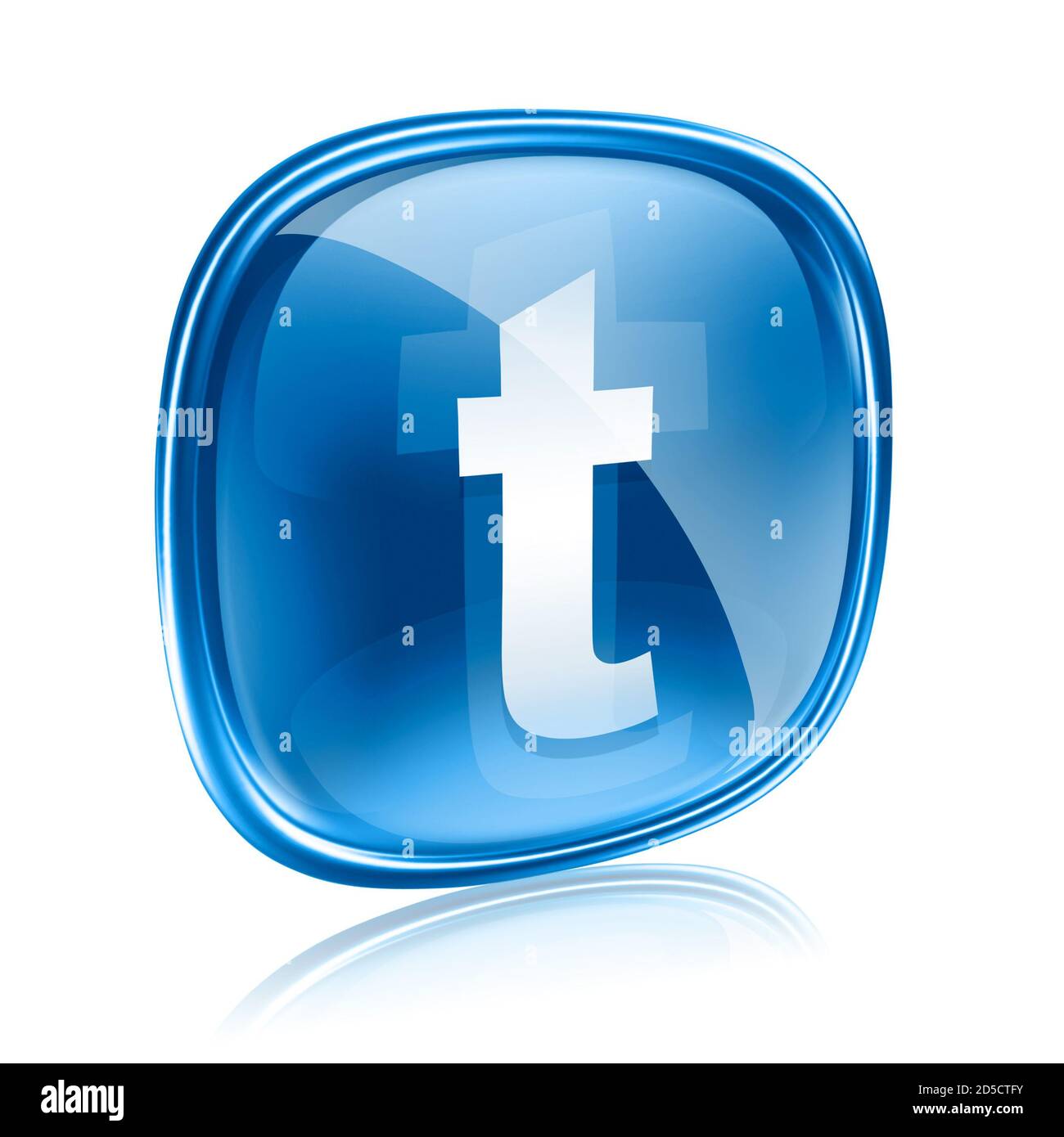 Twitter icon glass blue, isolated on white background Stock Photo - Alamy