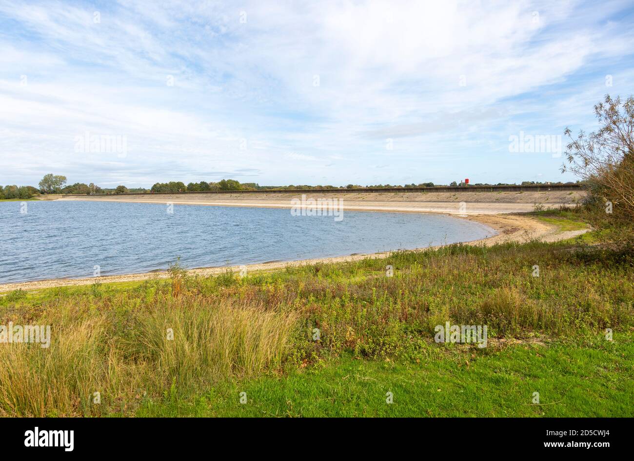 Alton Water reservoir lake, Suffolk, England, UK dam at Stutton Stock ...