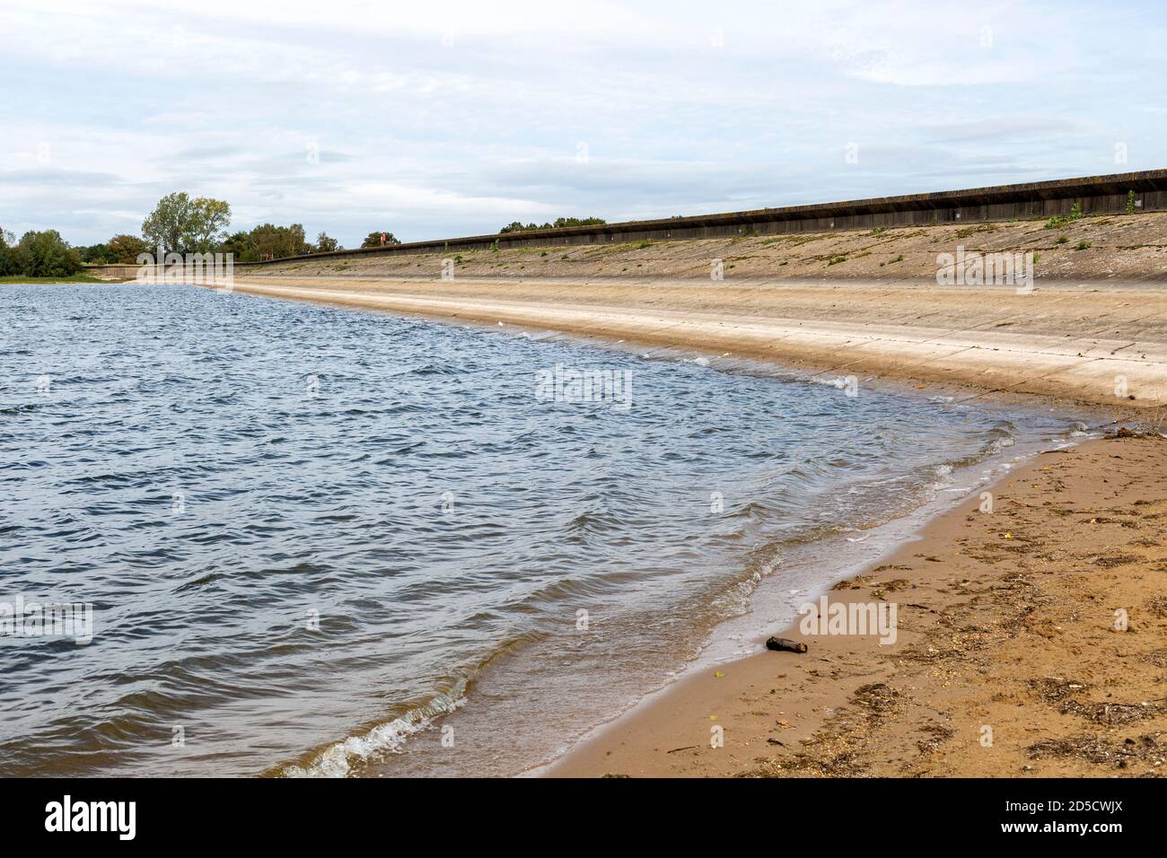 Alton Water reservoir lake, Suffolk, England, UK dam at Stutton Stock ...