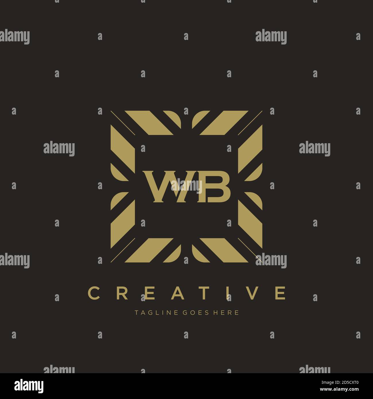 WB initial letter luxury ornament monogram logo template vector Stock ...