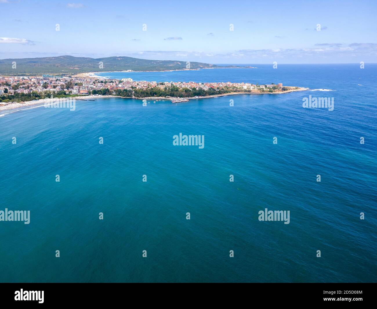 Amazing Aerial view of town of Primorsko, Burgas Region, Bulgaria Stock ...