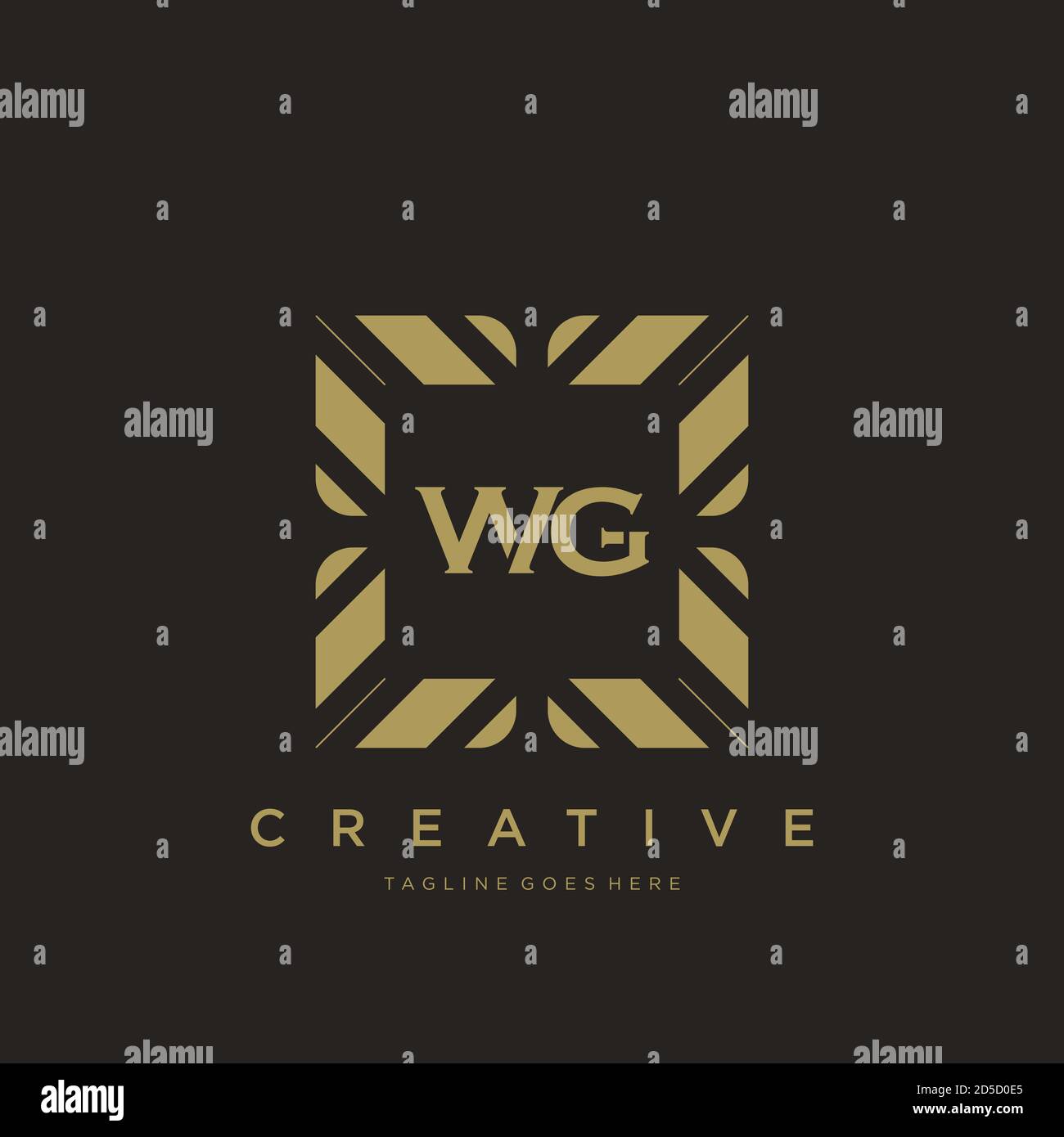 WG initial letter luxury ornament monogram logo template vector Stock ...