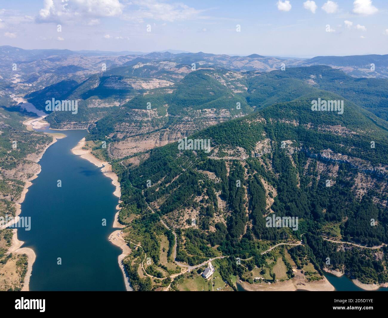 Amazing Aerial view of Arda River meander and Kardzhali Reservoir ...