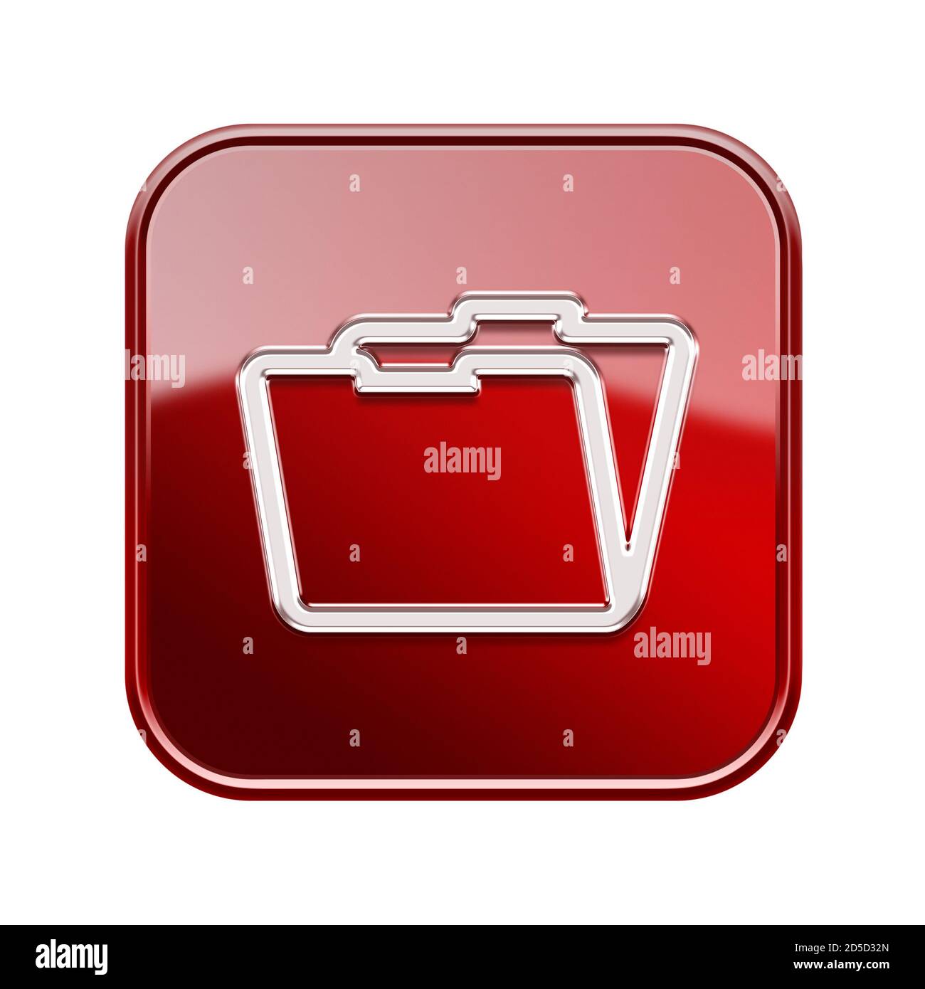 Folder icon glossy red, isolated on white background Stock Photo - Alamy