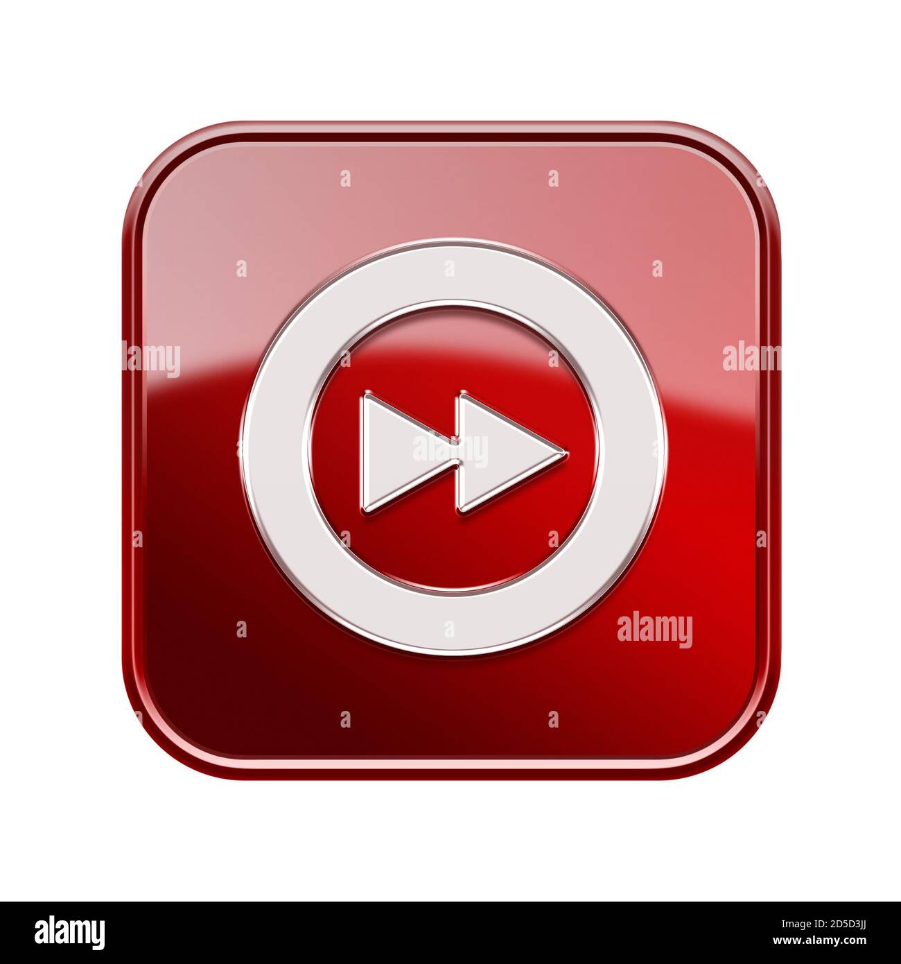 Forward icon glossy red, isolated on white background Stock Photo - Alamy