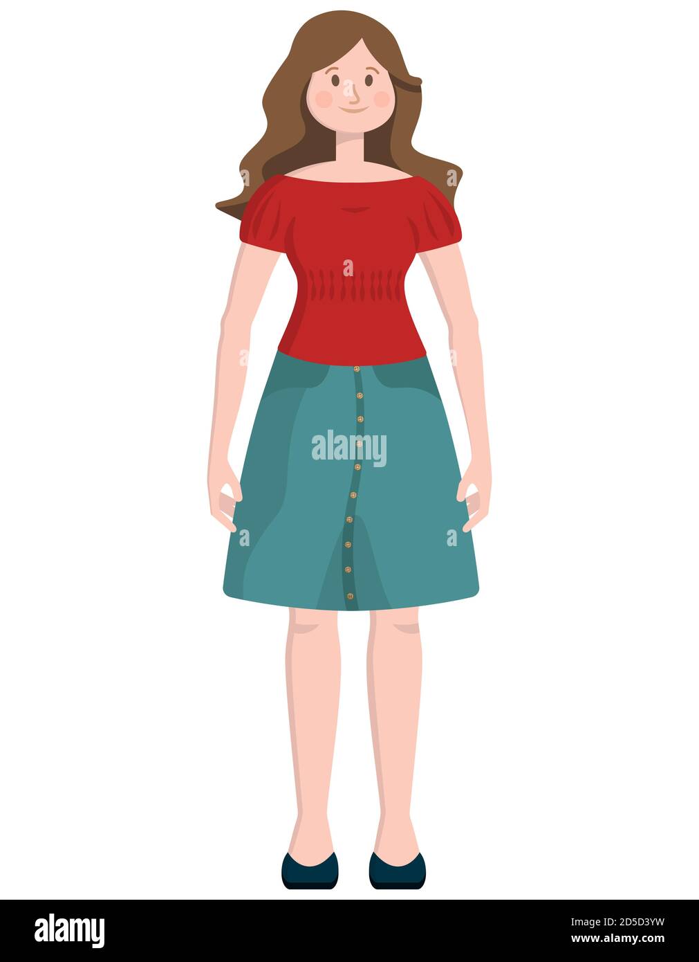 Woman standing smiling Stock Vector Images - Alamy