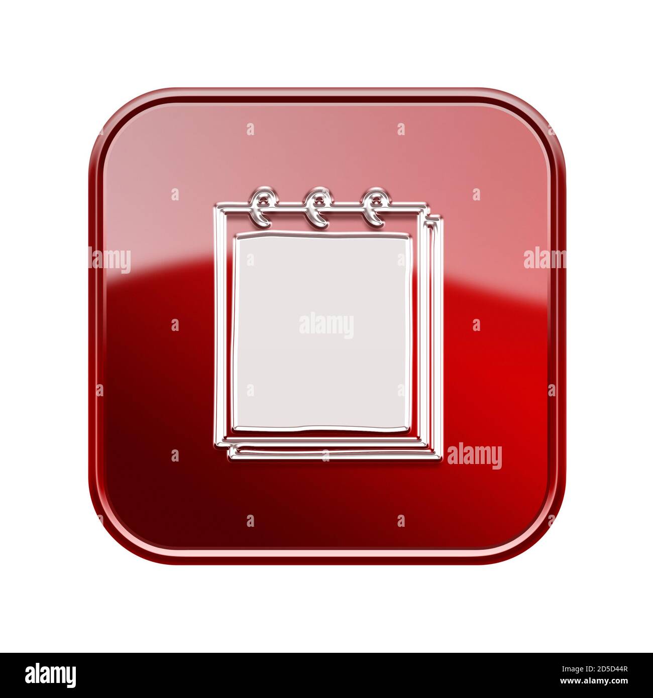 Notebook icon glossy red, isolated on white background Stock Photo - Alamy