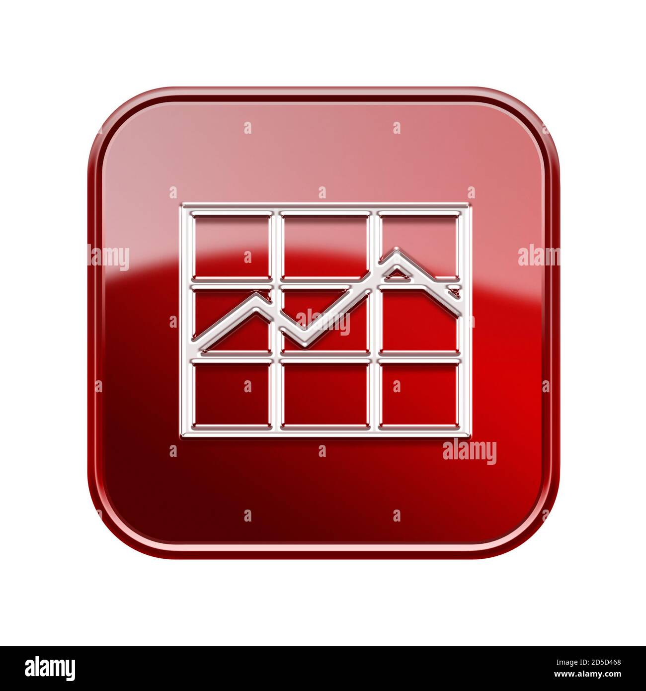 graph icon glossy red, isolated on white background Stock Photo - Alamy