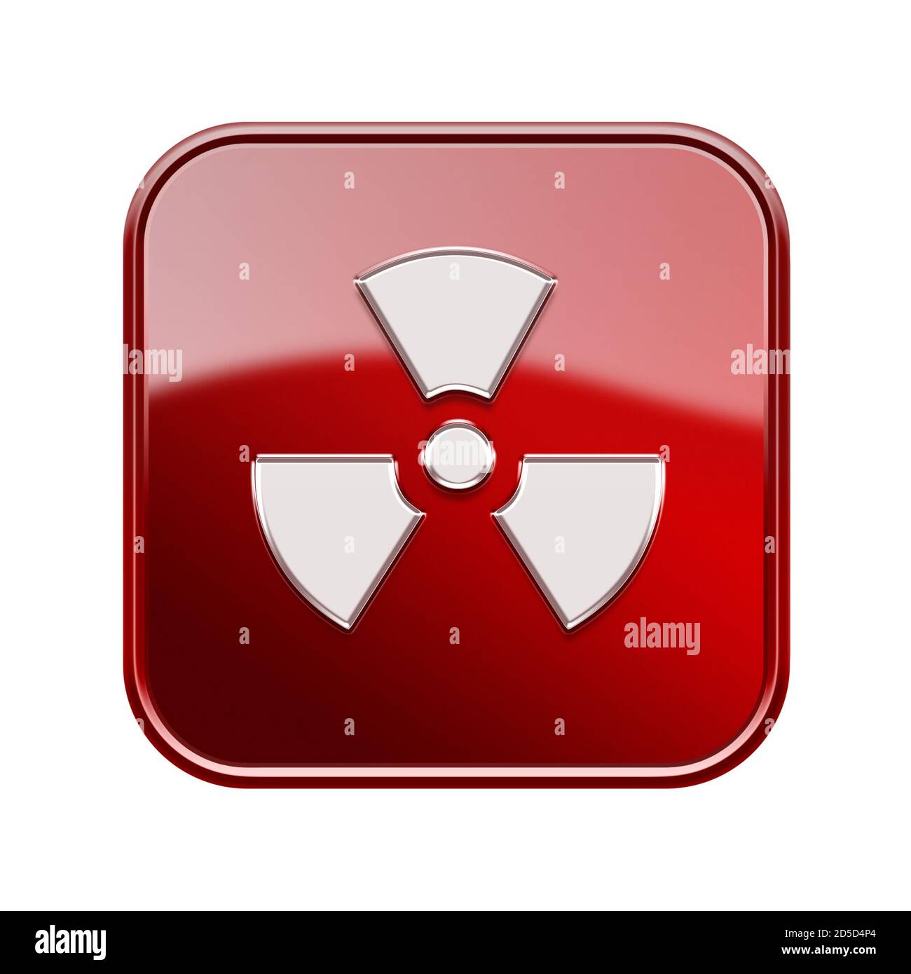 Radioactive icon glossy red, isolated on white background Stock Photo ...