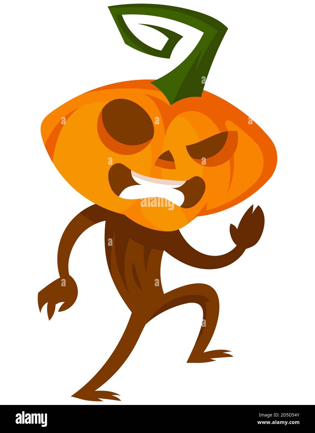 Running pumpkin-headed monster. Halloween character in cartoon style ...