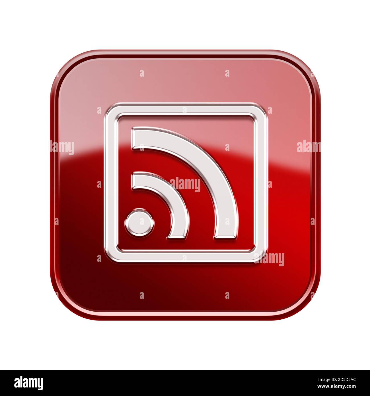 WI-FI icon glossy red, isolated on white background Stock Photo - Alamy