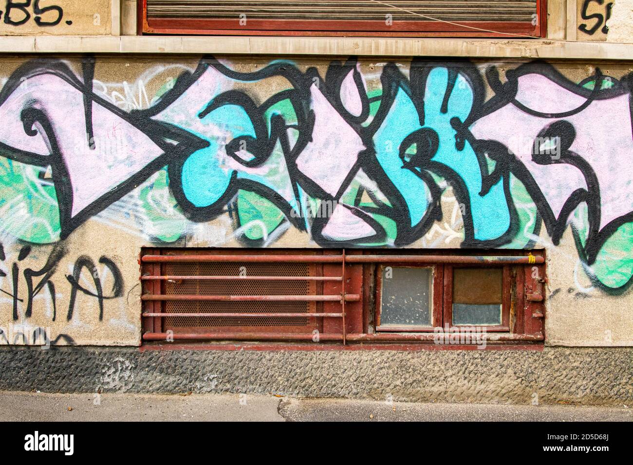 Colorful graffiti wall on street Stock Photo - Alamy