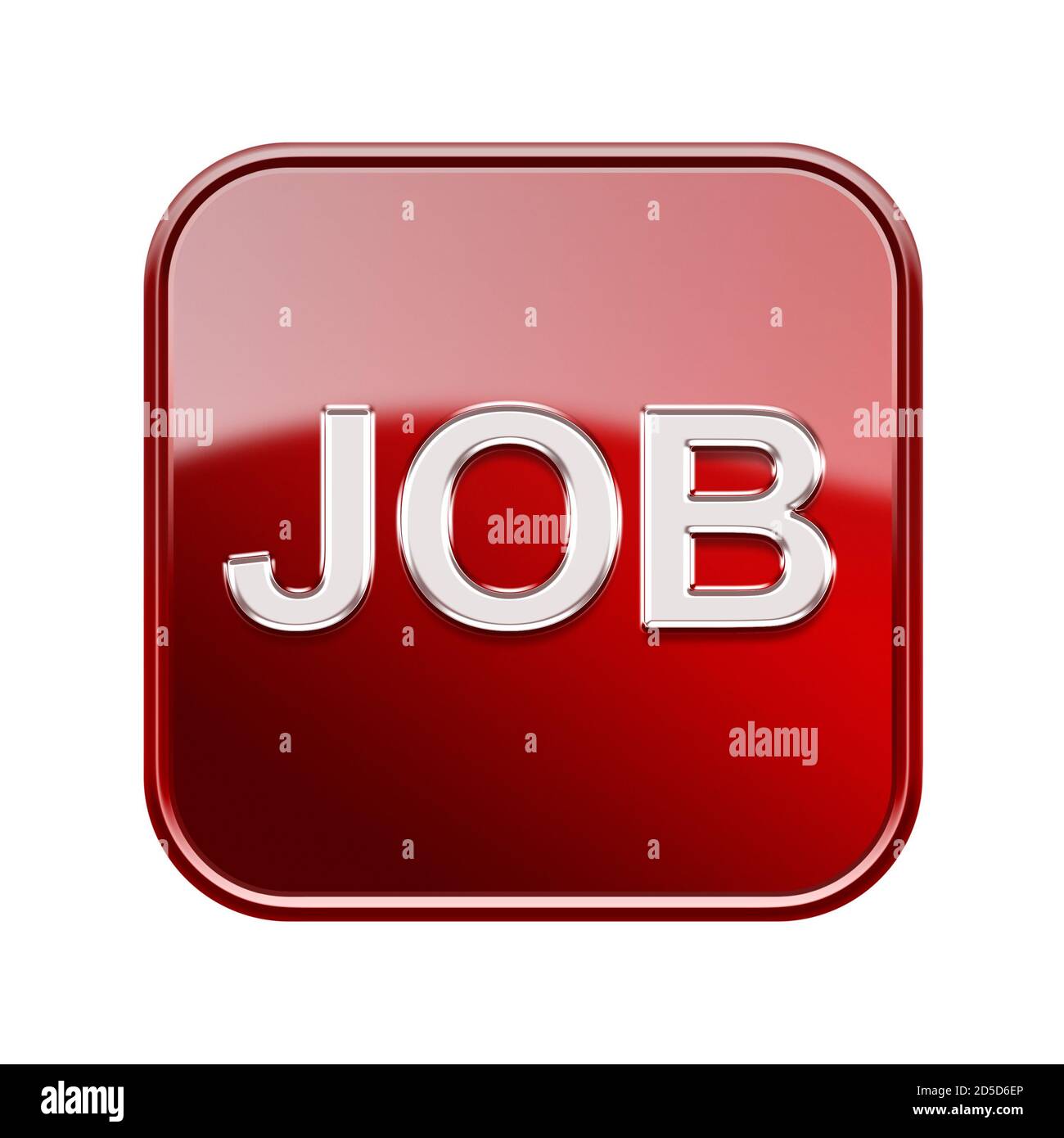 Job icon glossy red, isolated on white background Stock Photo - Alamy