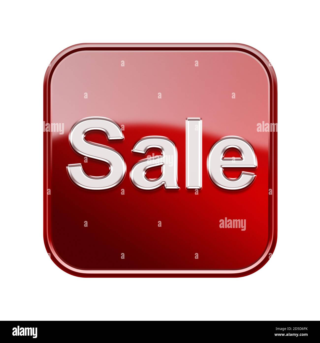 Sale icon glossy red, isolated on white background Stock Photo - Alamy