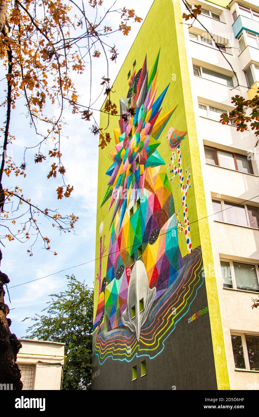 Colorful graffiti wall on street Stock Photo - Alamy