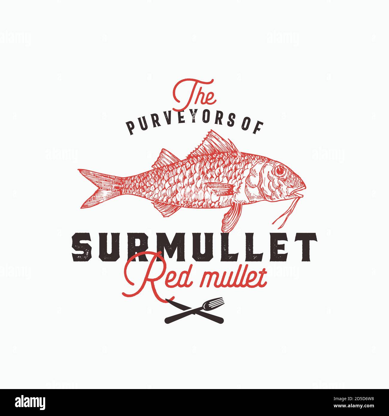 Purveyors of Surmullet. Abstract Vector Sign, Symbol or Logo Template ...