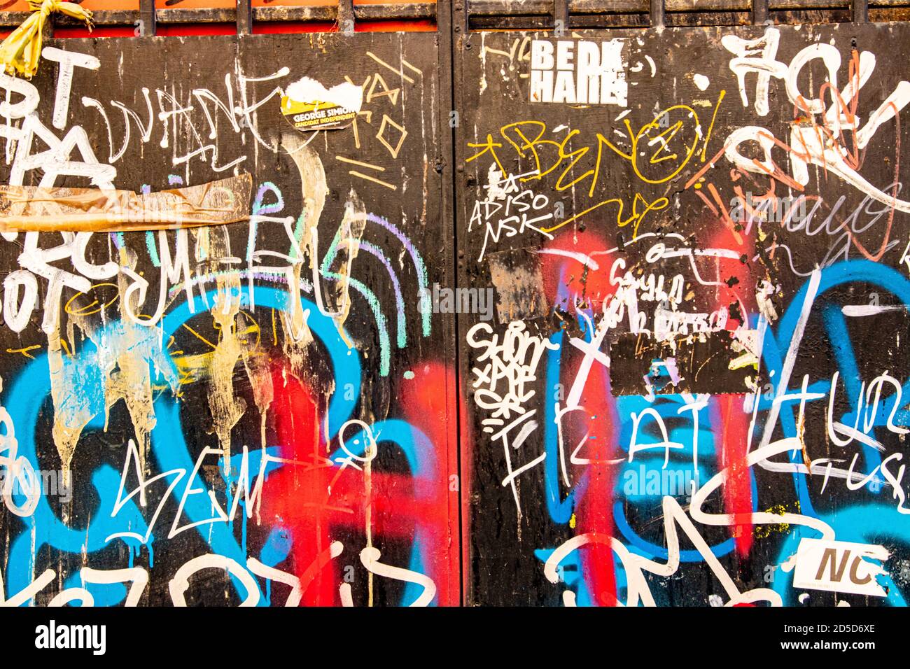 Colorful graffiti wall on street Stock Photo - Alamy
