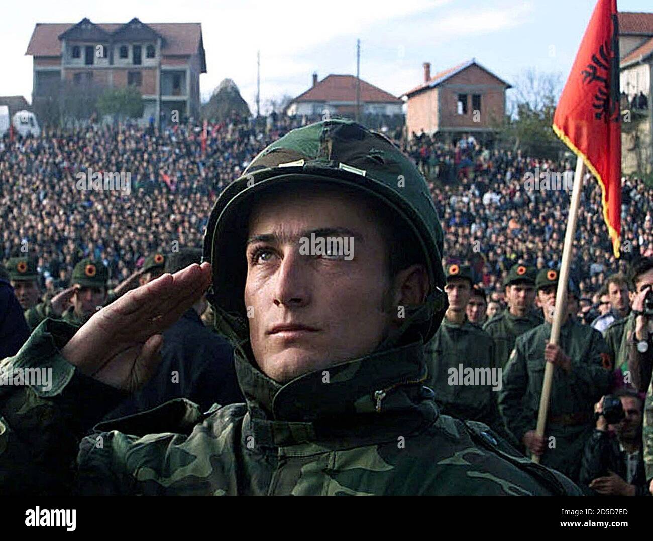 Kosovo liberation army flag hi-res stock photography and images - Alamy