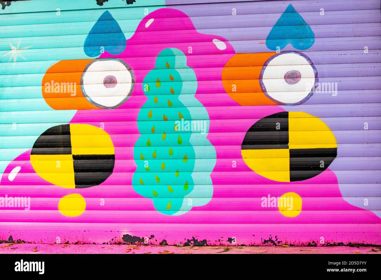 Colorful graffiti wall on street Stock Photo - Alamy