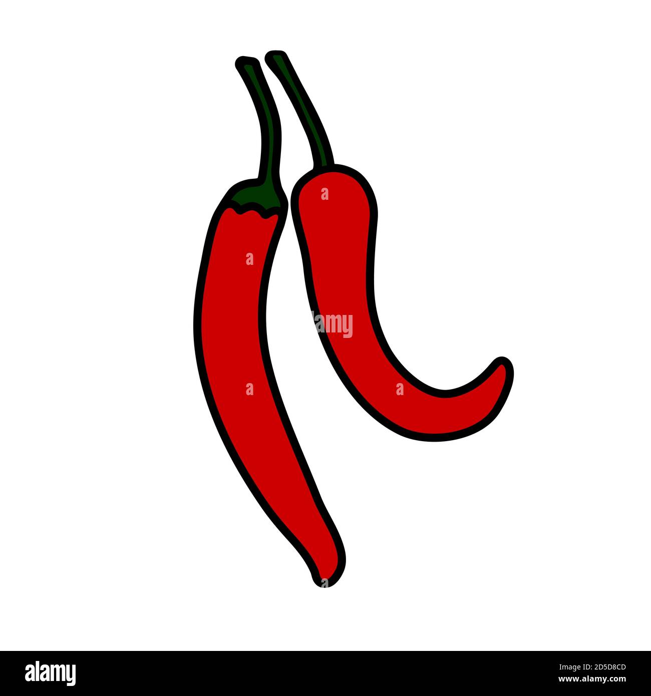 Vector red chilli pepper illustration. Vector pepper logo isolated on ...