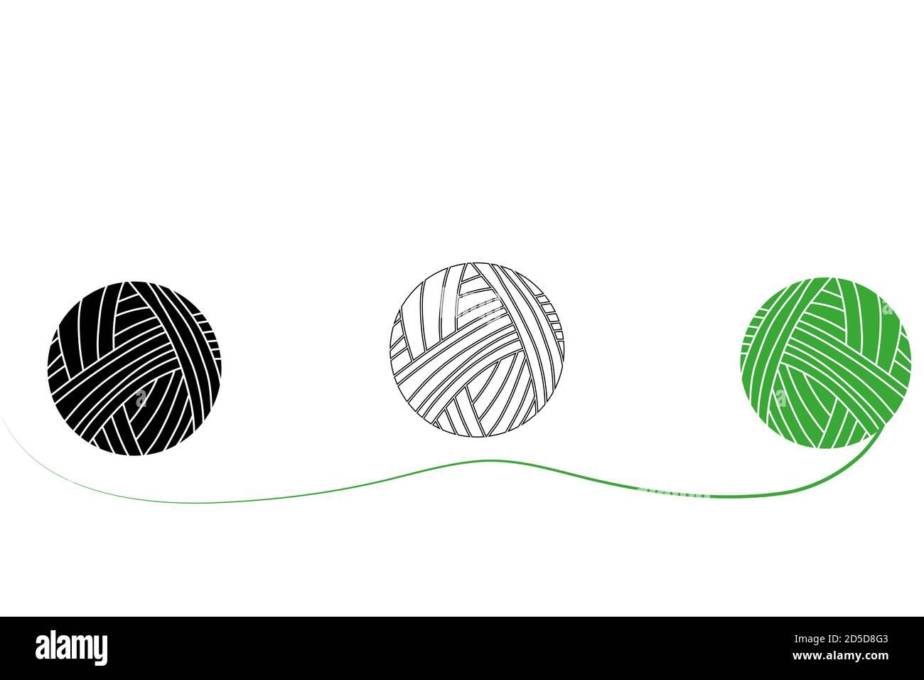 Set of yarn balls vector illustrations on white background Stock Vector ...