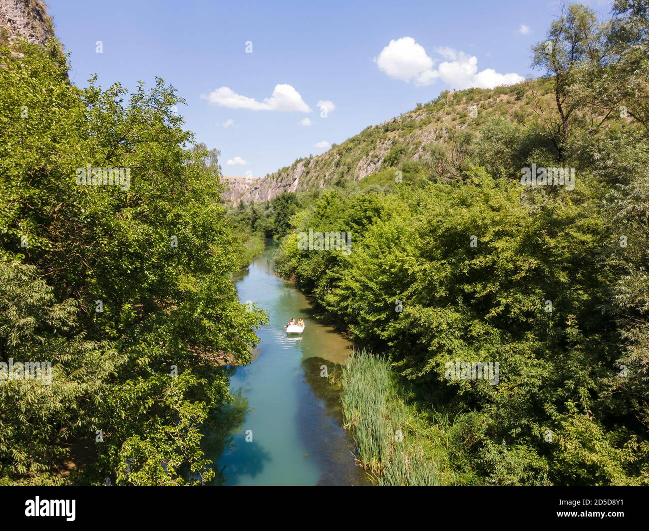 Aerial view of Iskar Panega Geopark along the Gold Panega River ...