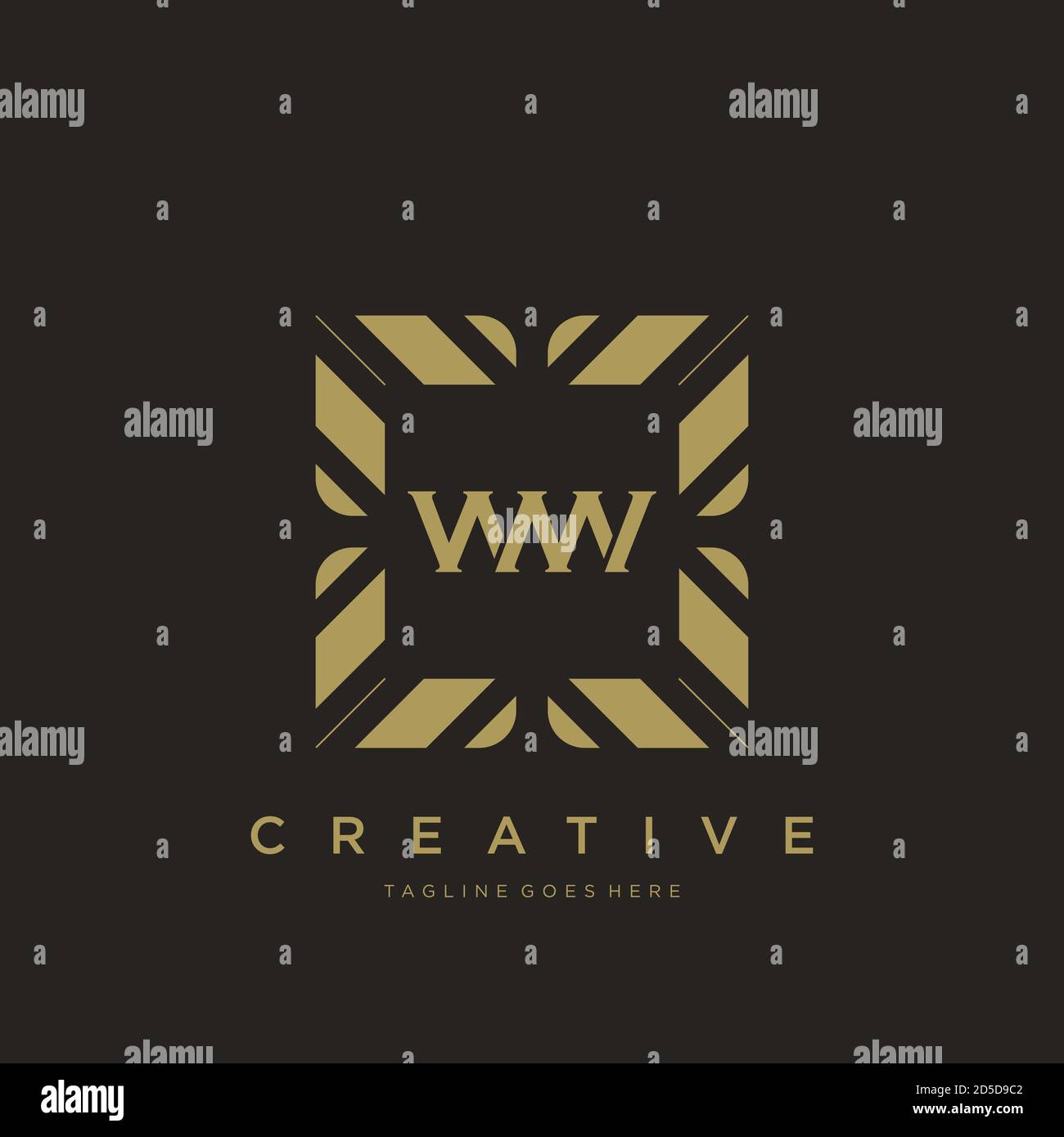 WW initial letter luxury ornament monogram logo template vector Stock ...