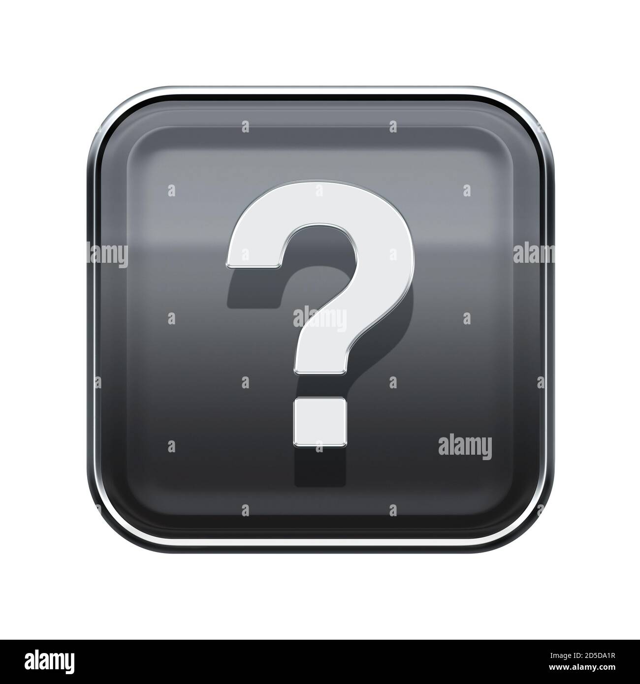 Help icon glossy grey, isolated on white background Stock Photo - Alamy